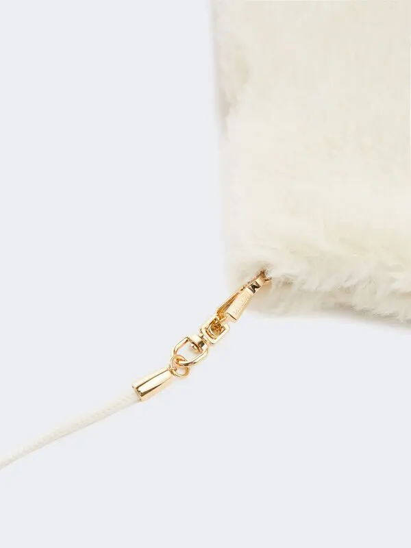 Max Mara Alpaca And Wool Teddy Fabric Mittens - Optical White