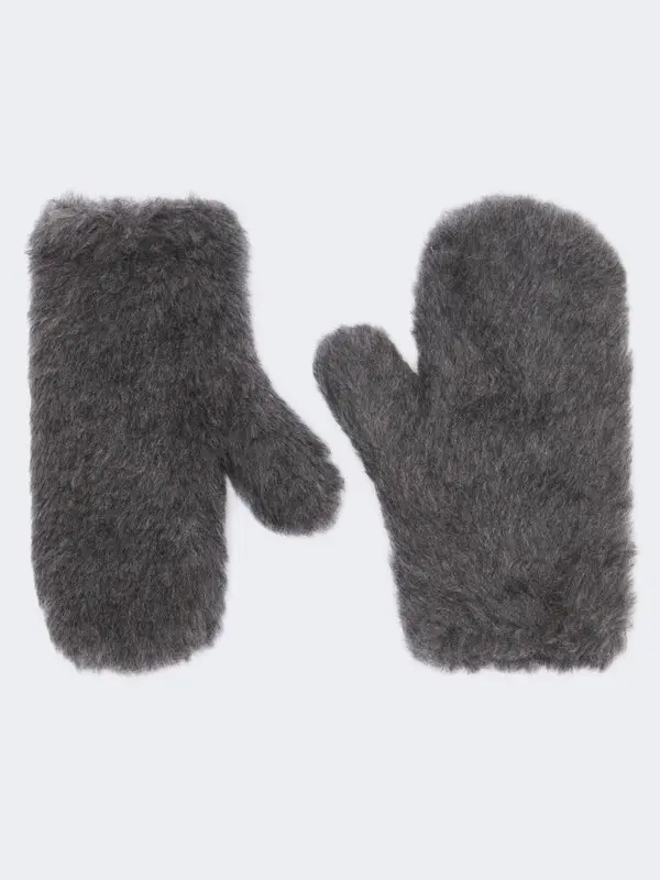 Max Mara Teddy Mittens - Medium Grey