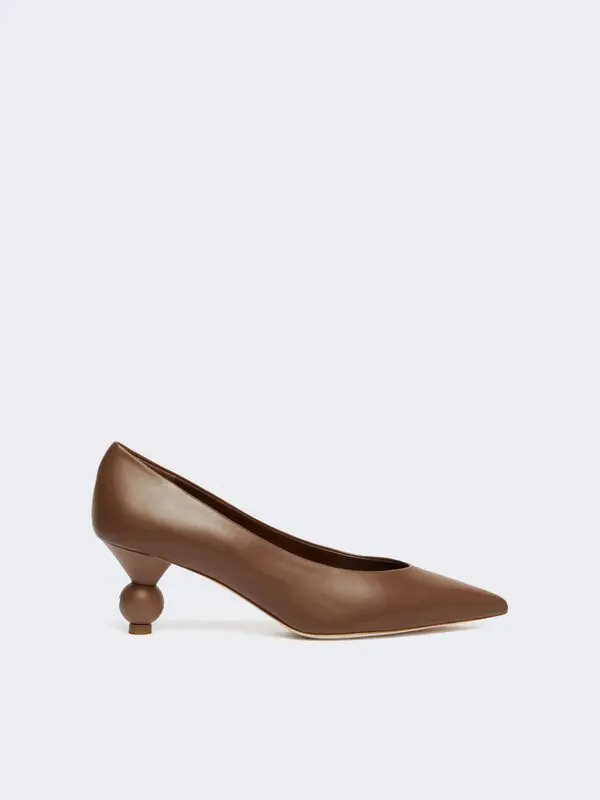 Max Mara Nappa-finish Sheepskin Court Shoes - Tobacco