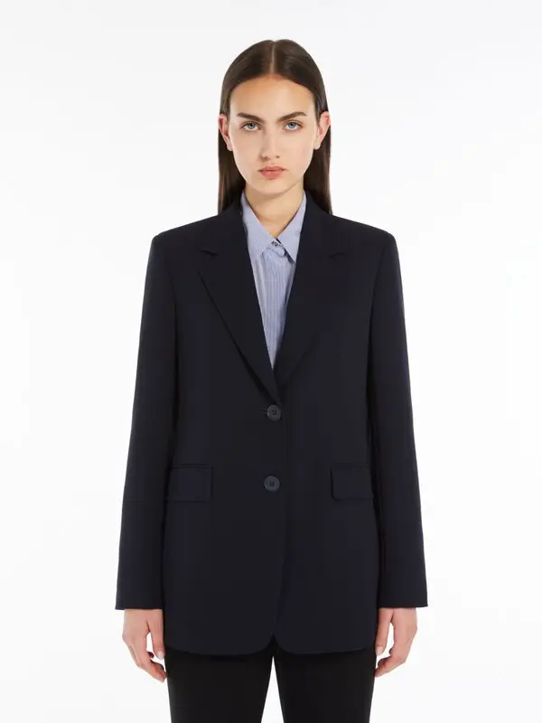 Max Mara Single-breasted Cady Blazer - Navy