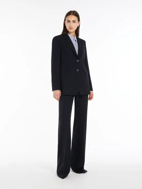 Max Mara Single-breasted Cady Blazer - Navy