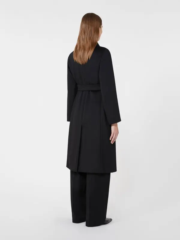 Max Mara Wool Broadcloth Robe Coat - Black