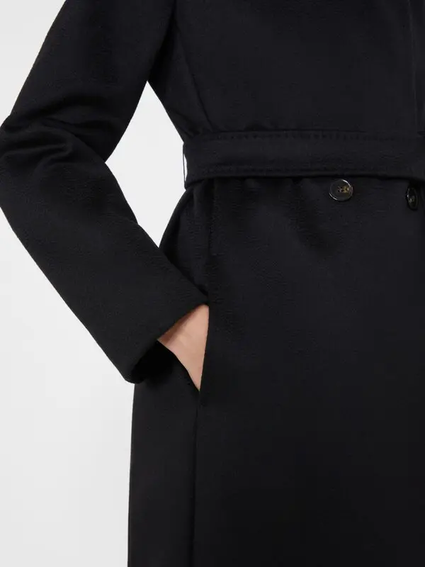 Max Mara Wool Broadcloth Robe Coat - Black
