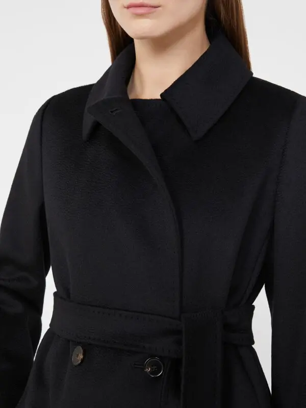 Max Mara Wool Broadcloth Robe Coat - Black
