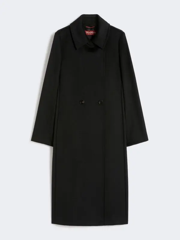 Max Mara Wool Broadcloth Robe Coat - Black