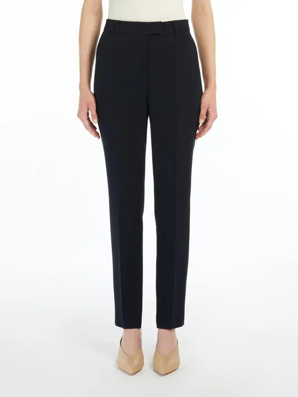 Max Mara Straight-fit Cady Trousers - Navy
