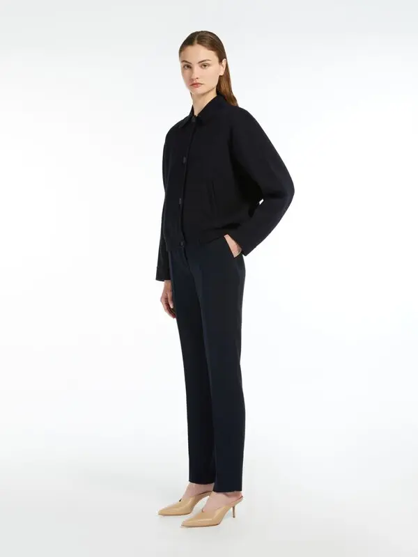 Max Mara Straight-fit Cady Trousers - Navy