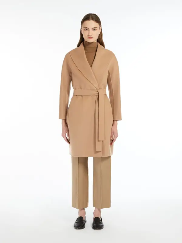 Max Mara Double-faced Wool Robe Coat - Camel