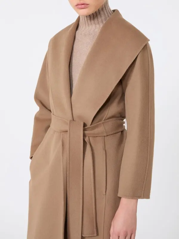 Max Mara Double-faced Wool Robe Coat - Camel