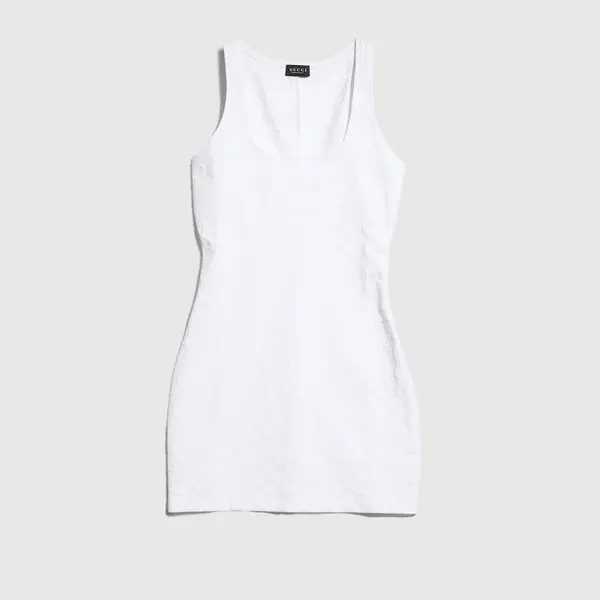 Gucci Gg Jersey Jacquard Dress - White