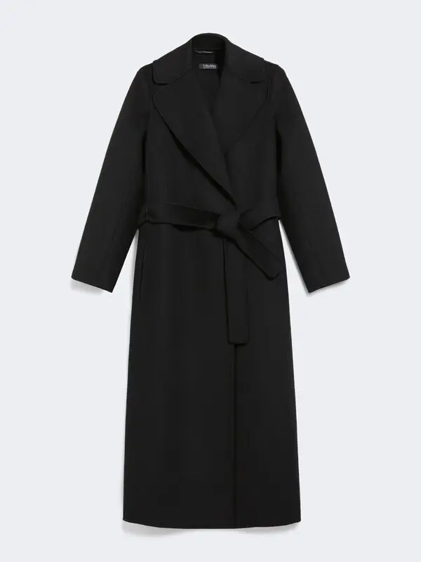 Max Mara Wool Drap Wrap Coat - Black