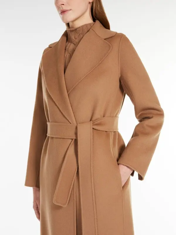 Max Mara Wool Drap Wrap Coat - Camel