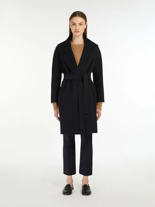 Max Mara Double-faced Wool Robe Coat - Midnightblue