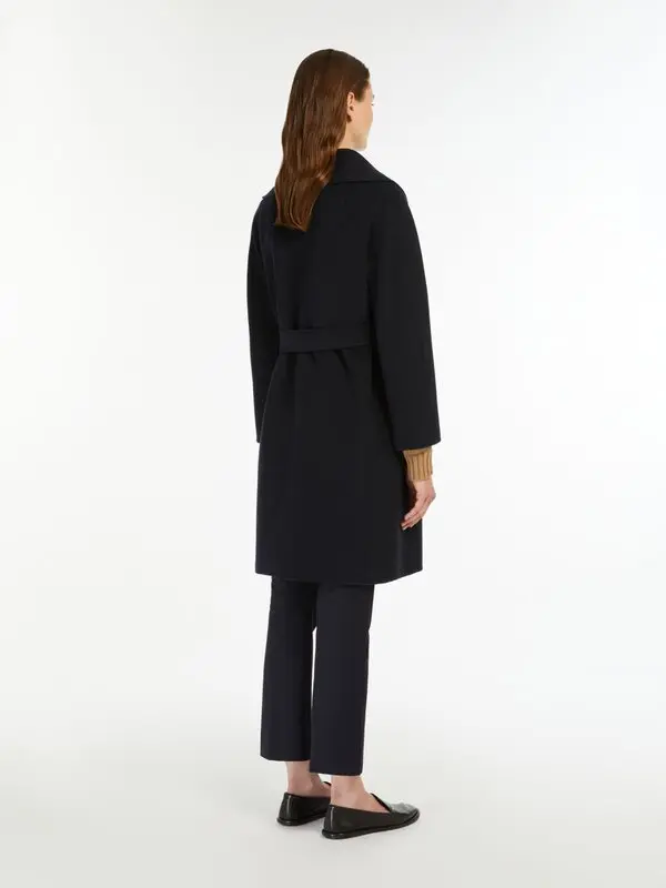 Max Mara Double-faced Wool Robe Coat - Midnightblue