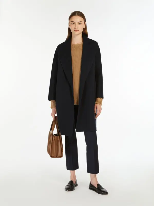 Max Mara Double-faced Wool Robe Coat - Midnightblue
