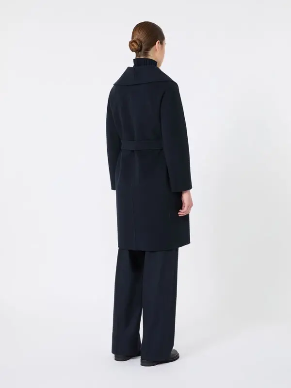 Max Mara Double-faced Wool Robe Coat - Midnightblue