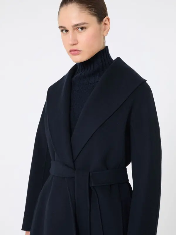 Max Mara Double-faced Wool Robe Coat - Midnightblue