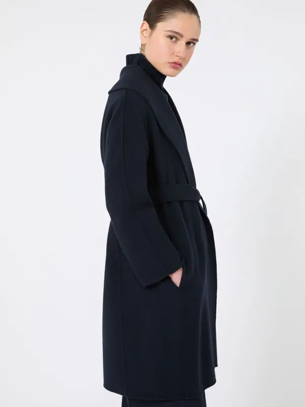 Max Mara Double-faced Wool Robe Coat - Midnightblue