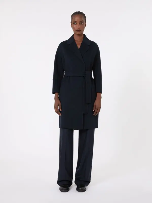 Max Mara Short Double-faced Wool Coat - Midnightblue