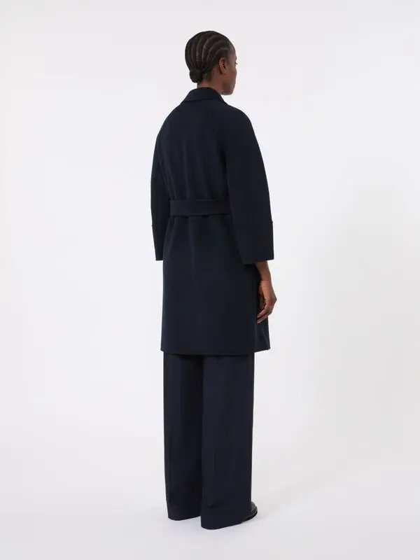 Max Mara Short Double-faced Wool Coat - Midnightblue