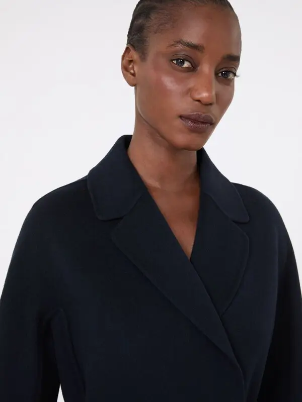 Max Mara Short Double-faced Wool Coat - Midnightblue