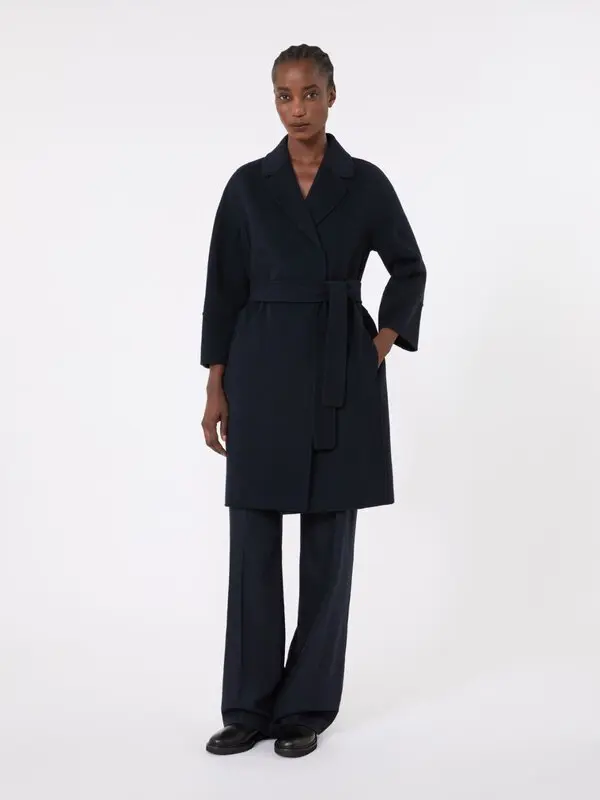 Max Mara Short Double-faced Wool Coat - Midnightblue