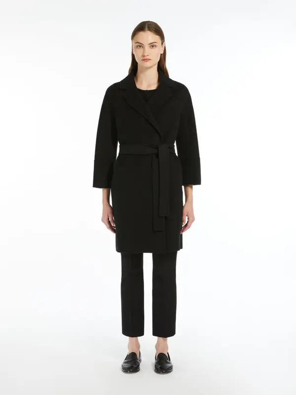 Max Mara Short Double-faced Wool Coat - Black