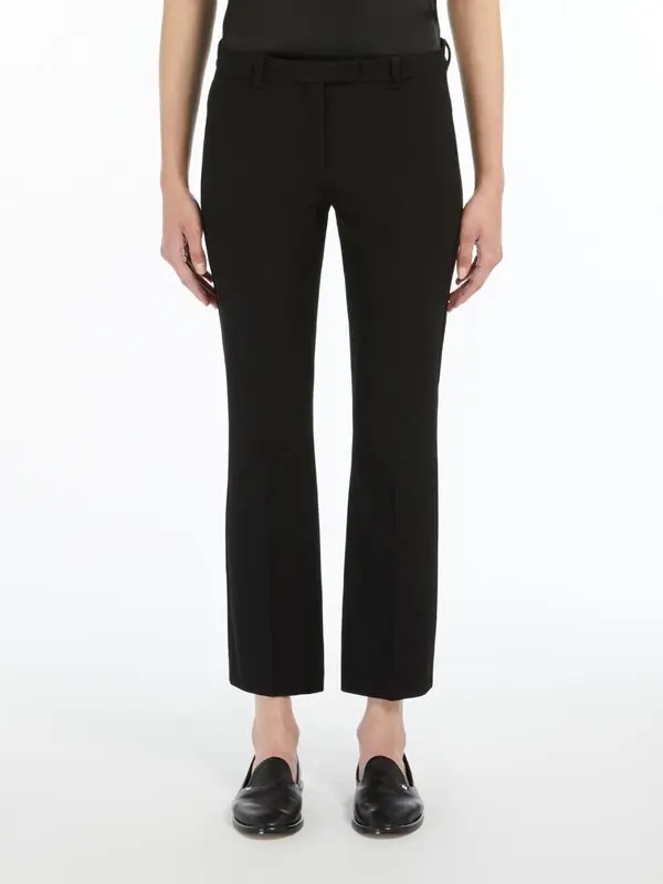 Max Mara Stretch Cotton-blend Trousers - Black