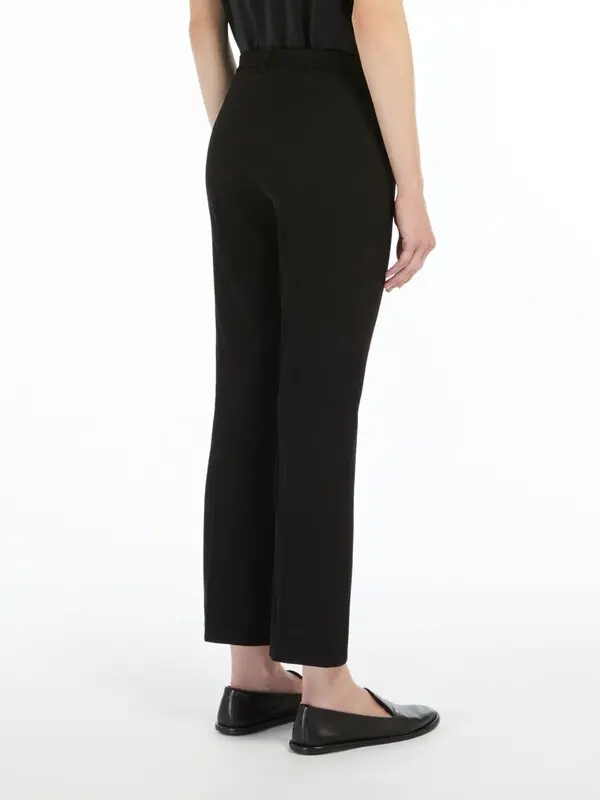 Max Mara Stretch Cotton-blend Trousers - Black
