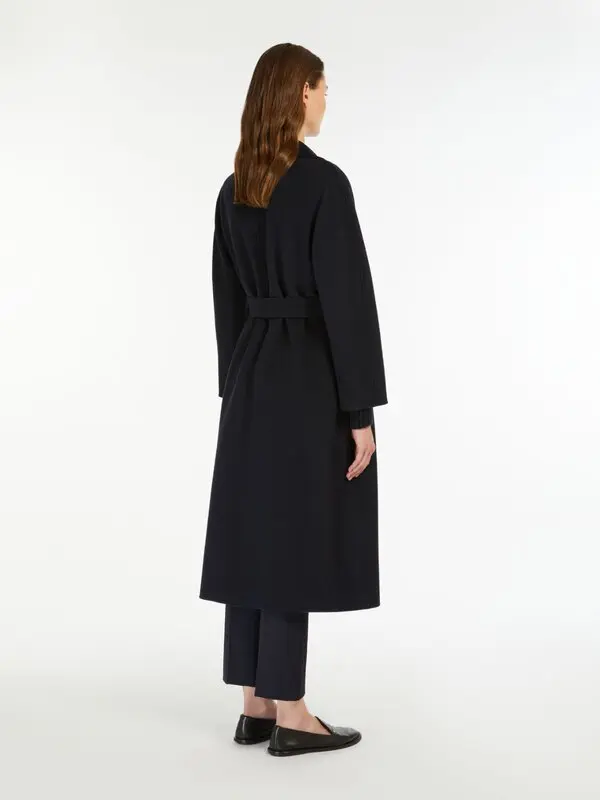 Max Mara Wool Broadcloth Midi Coat - Midnightblue