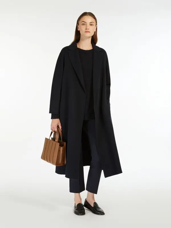 Max Mara Wool Broadcloth Midi Coat - Midnightblue