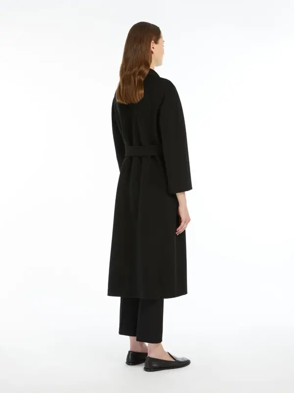 Max Mara Wool Broadcloth Midi Coat - Black