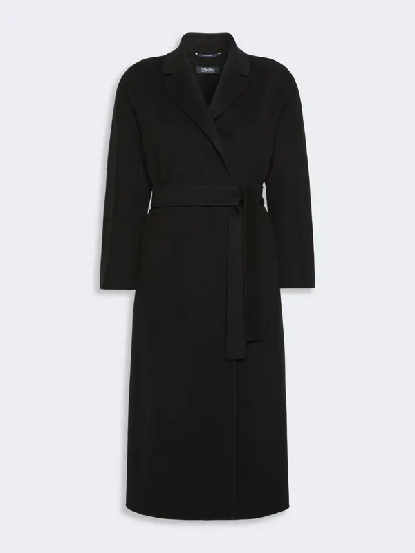 Max Mara Wool Broadcloth Midi Coat - Black