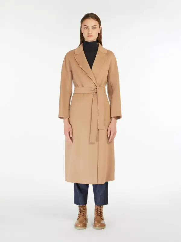 Max Mara Wool Broadcloth Midi Coat - Camel