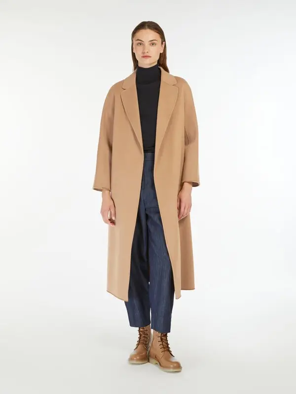 Max Mara Wool Broadcloth Midi Coat - Camel