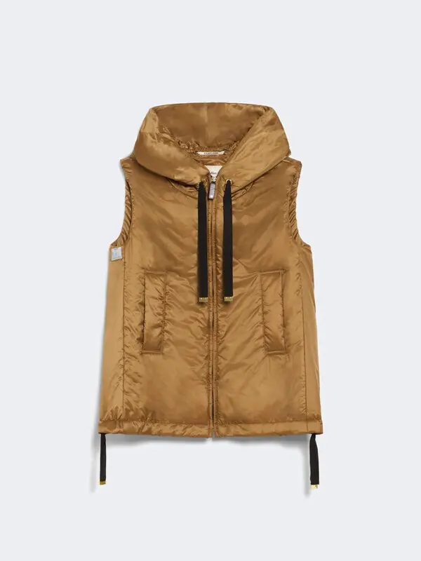 Max Mara Padded Water-repellent Hooded Gilet - Caramel