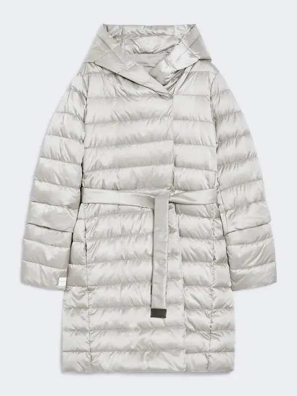 Max Mara Reversible Down Jacket In Water-repellent Satin - Sand
