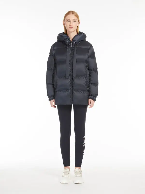 Max Mara Water-repellent Puffer Jacket With Drawstring Hood - Midnightblue