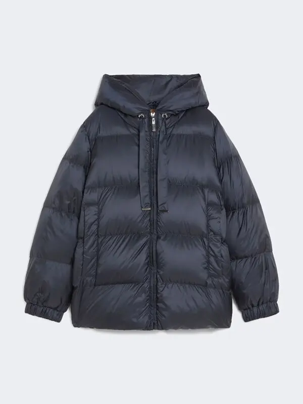 Max Mara Down Jacket In Water-repellent Canvas - Black