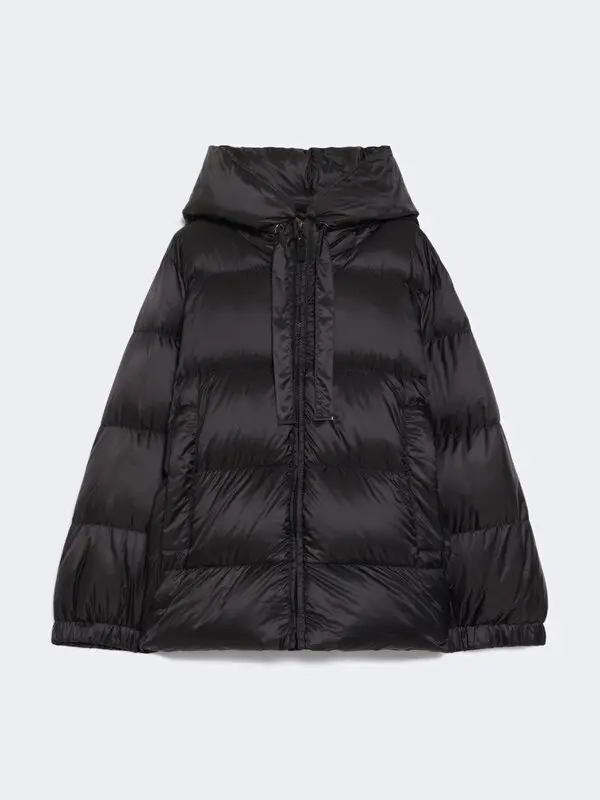 Max Mara Down Jacket In Water-repellent Canvas - Black