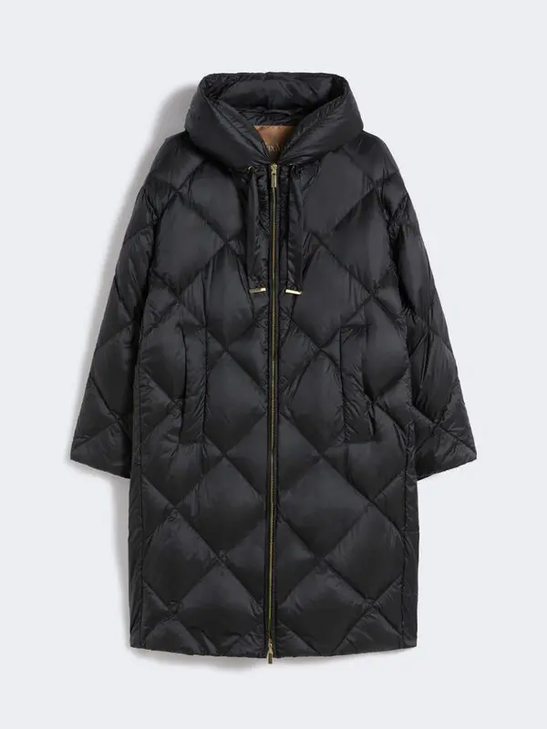 Max Mara Down Jacket In Iridescent Water-repellent Fabric - Black