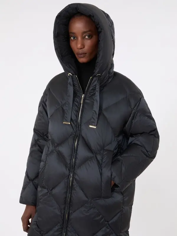Max Mara Diamond Quilted Hooded Midi Puffer Jacket