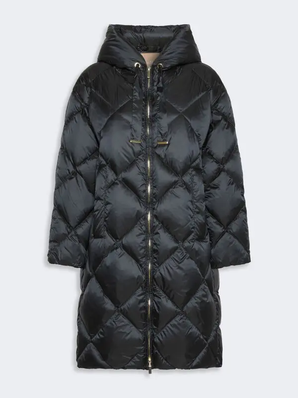 Max Mara Diamond Quilted Hooded Midi Puffer Jacket