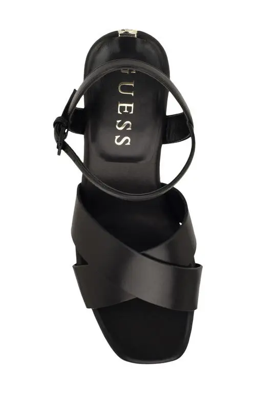 Guess Ankle Strap Platform Sandal - Black