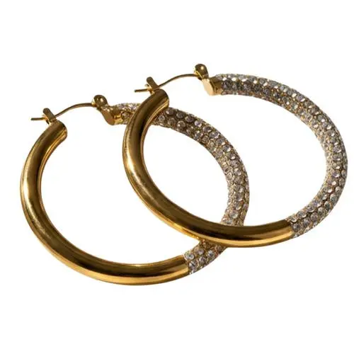AKALIA Bianca Waterproof Crystal Hoop Earring - Gold