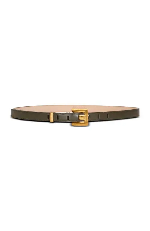 Balmain Anthem Smooth Leather Belt - Green
