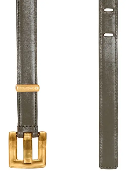 Balmain Anthem Smooth Leather Belt - Green