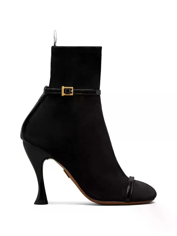 Thom Browne Soft Suede Ankle Boots With Trompe L'oeil 4-bar Detail