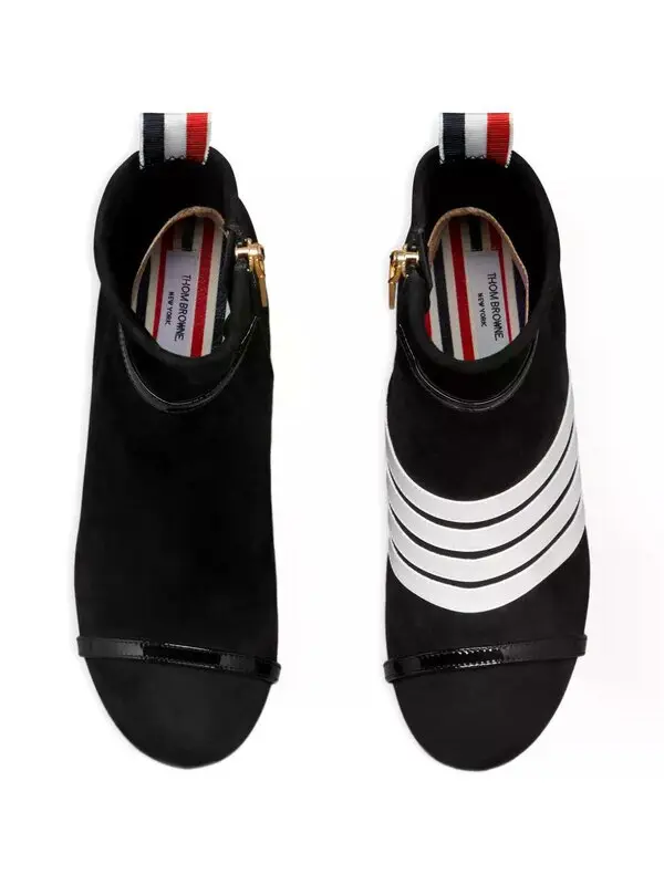Thom Browne Soft Suede Ankle Boots With Trompe L'oeil 4-bar Detail