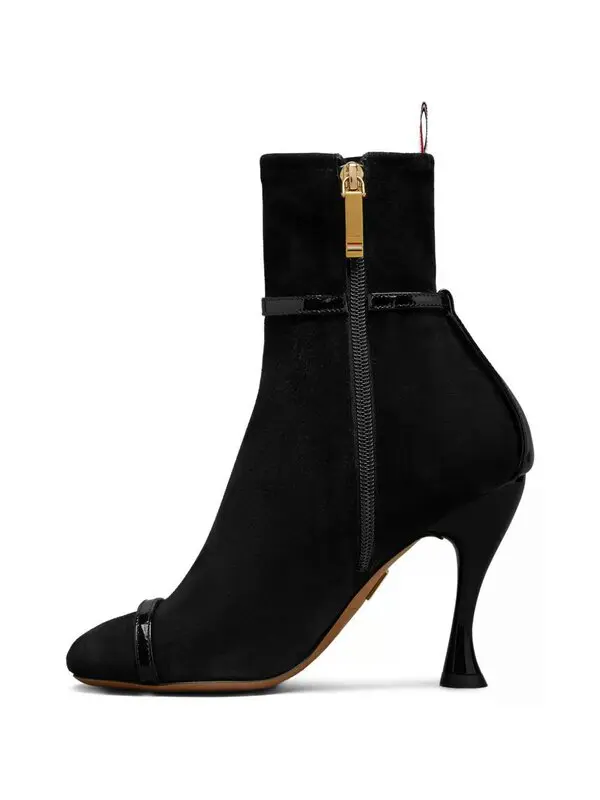 Thom Browne Soft Suede Ankle Boots With Trompe L'oeil 4-bar Detail